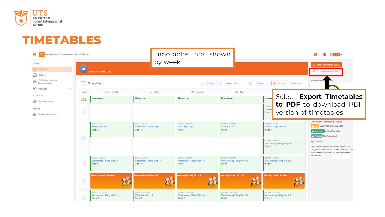 MANAGEBAC INTEGRATED LEARNING FLATFORM GUIDELINE - UTS