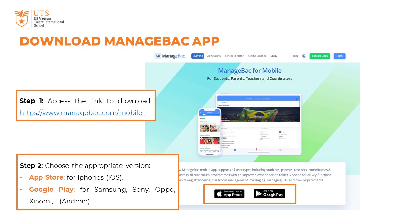 MANAGEBAC INTEGRATED LEARNING FLATFORM GUIDELINE - UTS
